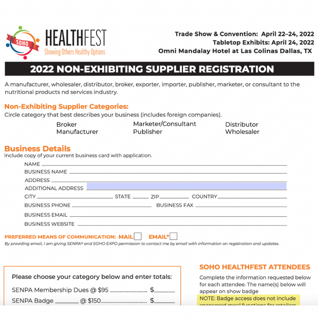 SOHO Healthfest - SENPA